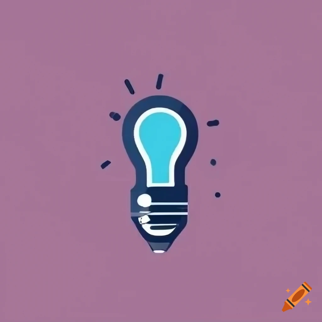 Illustration of a flashlight lamp bulb representing an idea on Craiyon