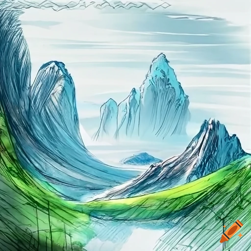 Scenic landscape view on Craiyon