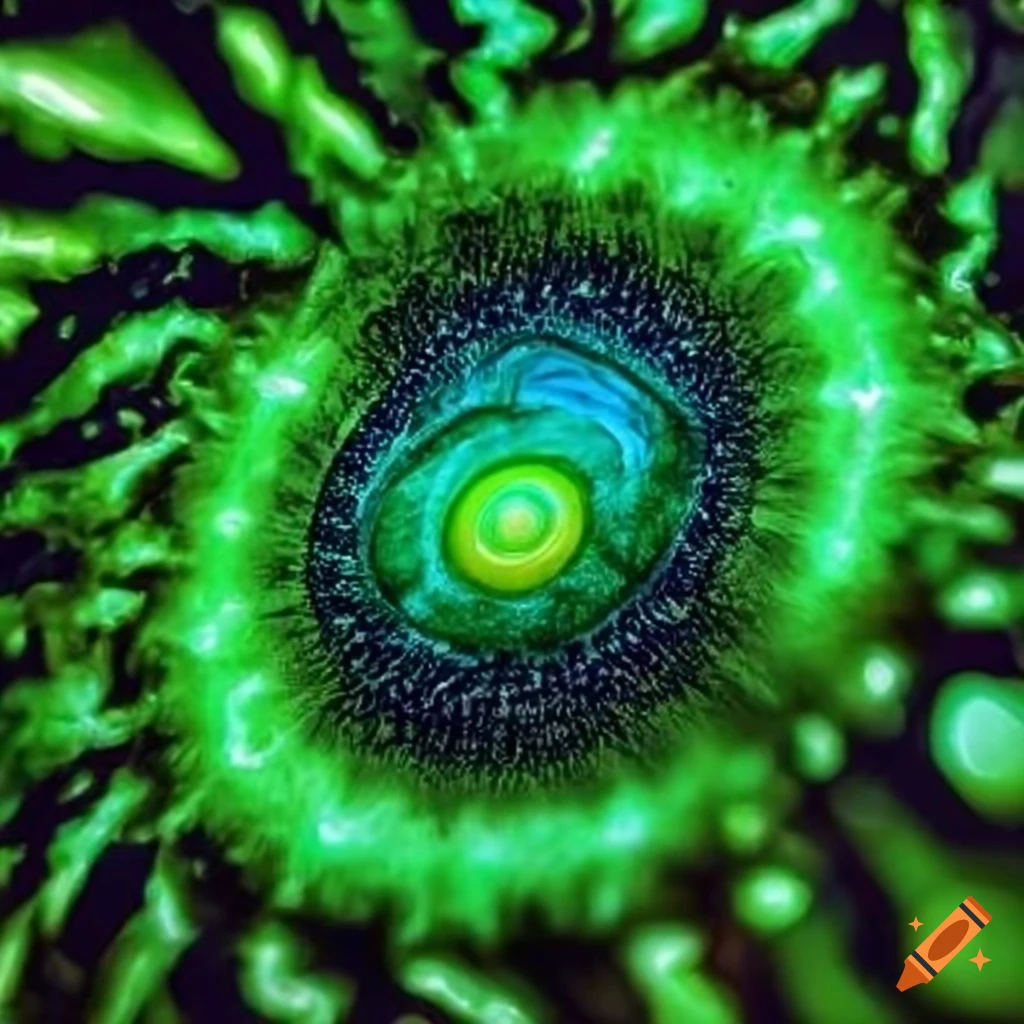 Chaos god of green consciousness depicted in an angelic form on Craiyon