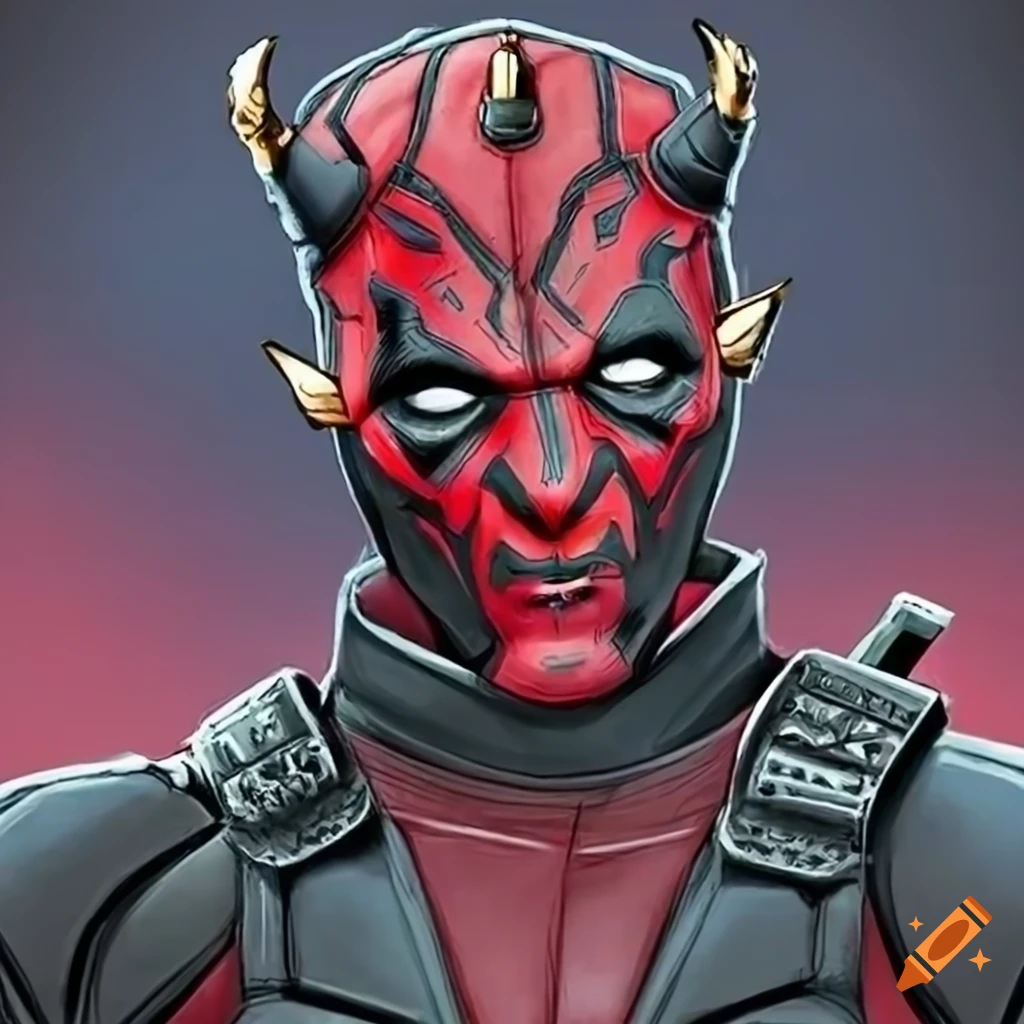 Illustration of deadpool as darth maul on Craiyon