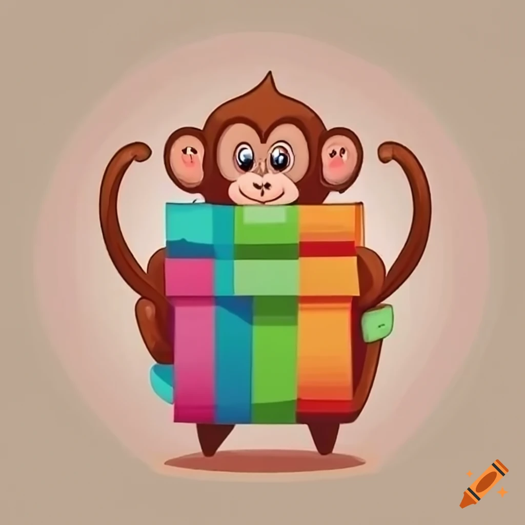 Monkey opening a gift on Craiyon