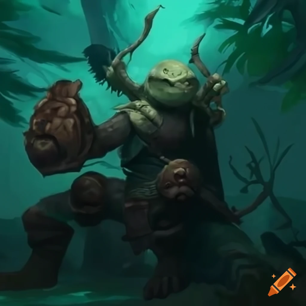 Adventurous tortle swarmkeeper ranger exploring a dungeon on Craiyon