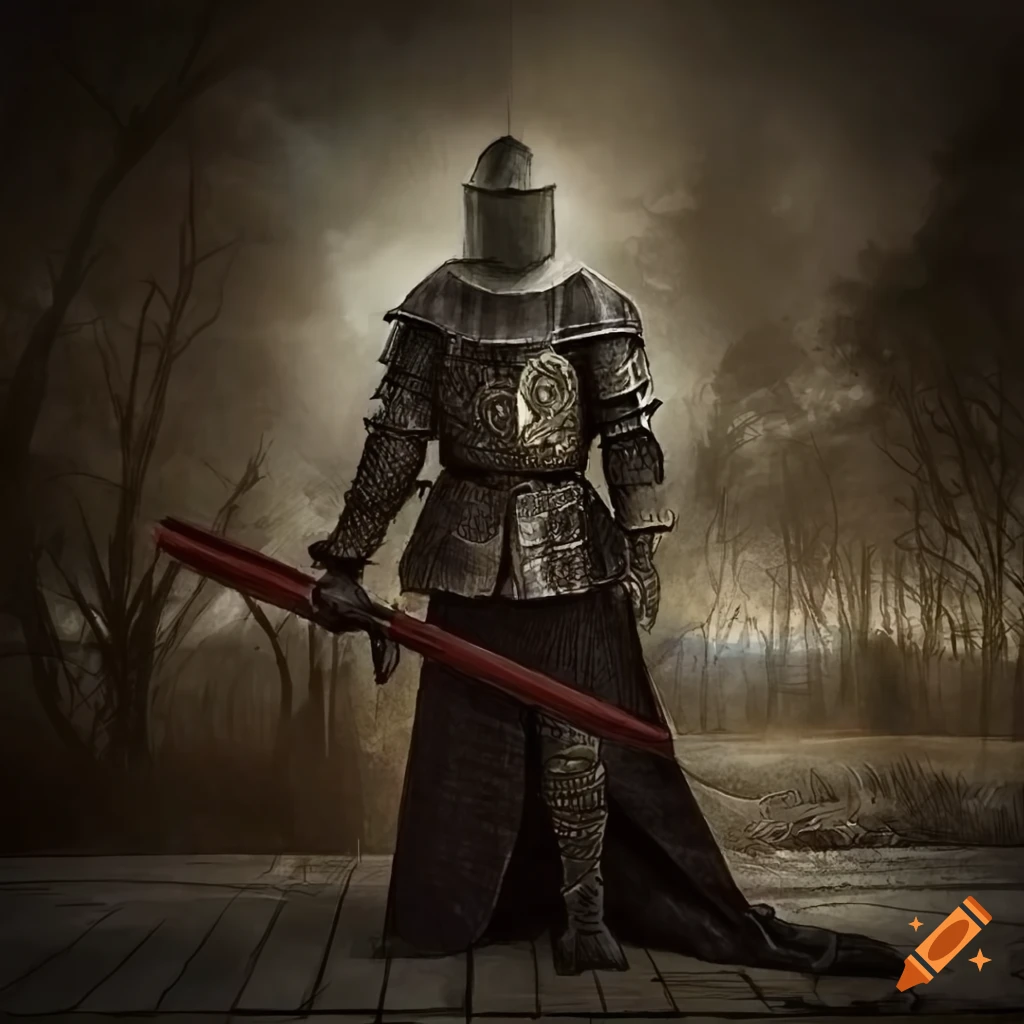 Medieval knight in a fantasy scene on Craiyon