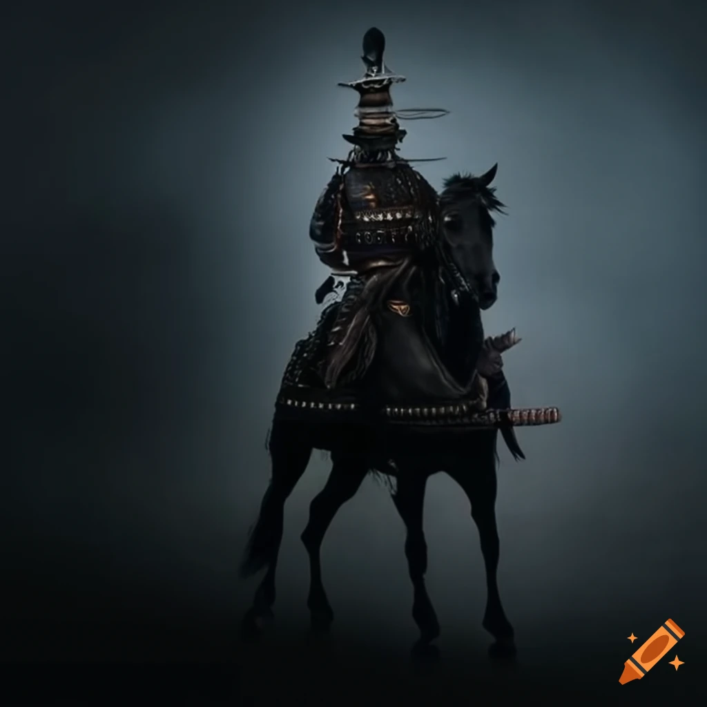 Samurai riding a horse on Craiyon