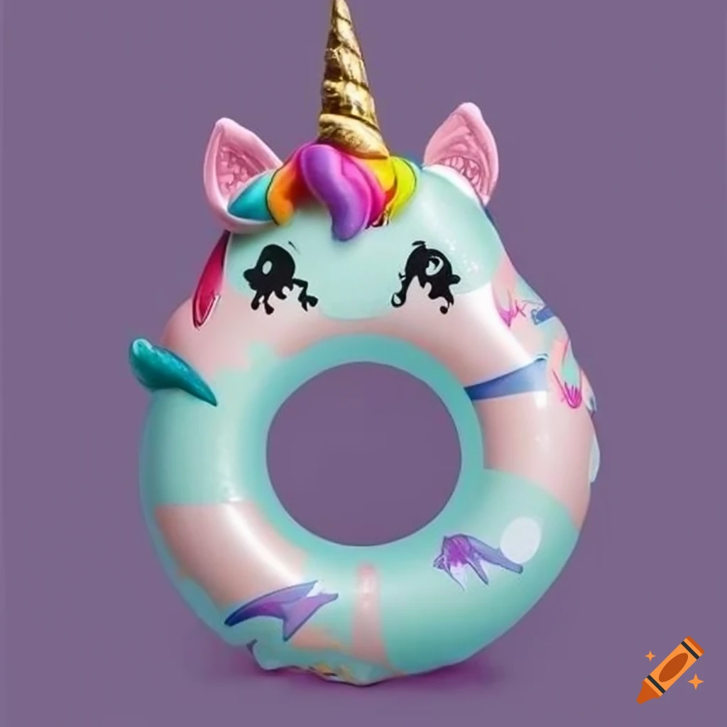 Unicorn swim ring silhouette design on Craiyon