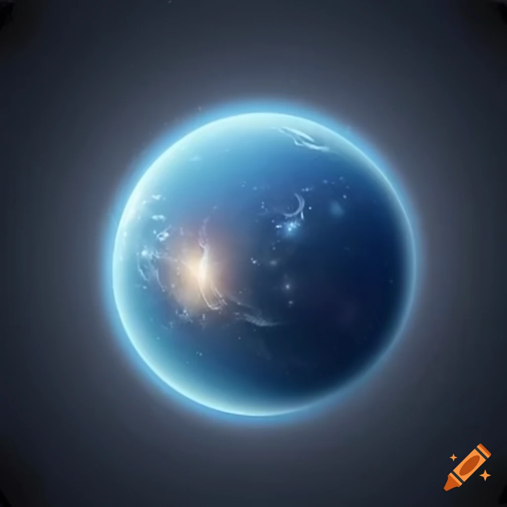 Stunning view of a blue planet with ground lights on Craiyon