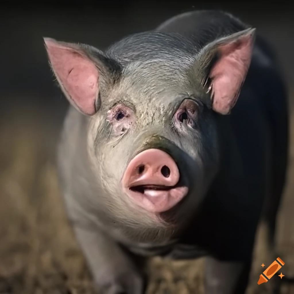 Sinister pig face on Craiyon