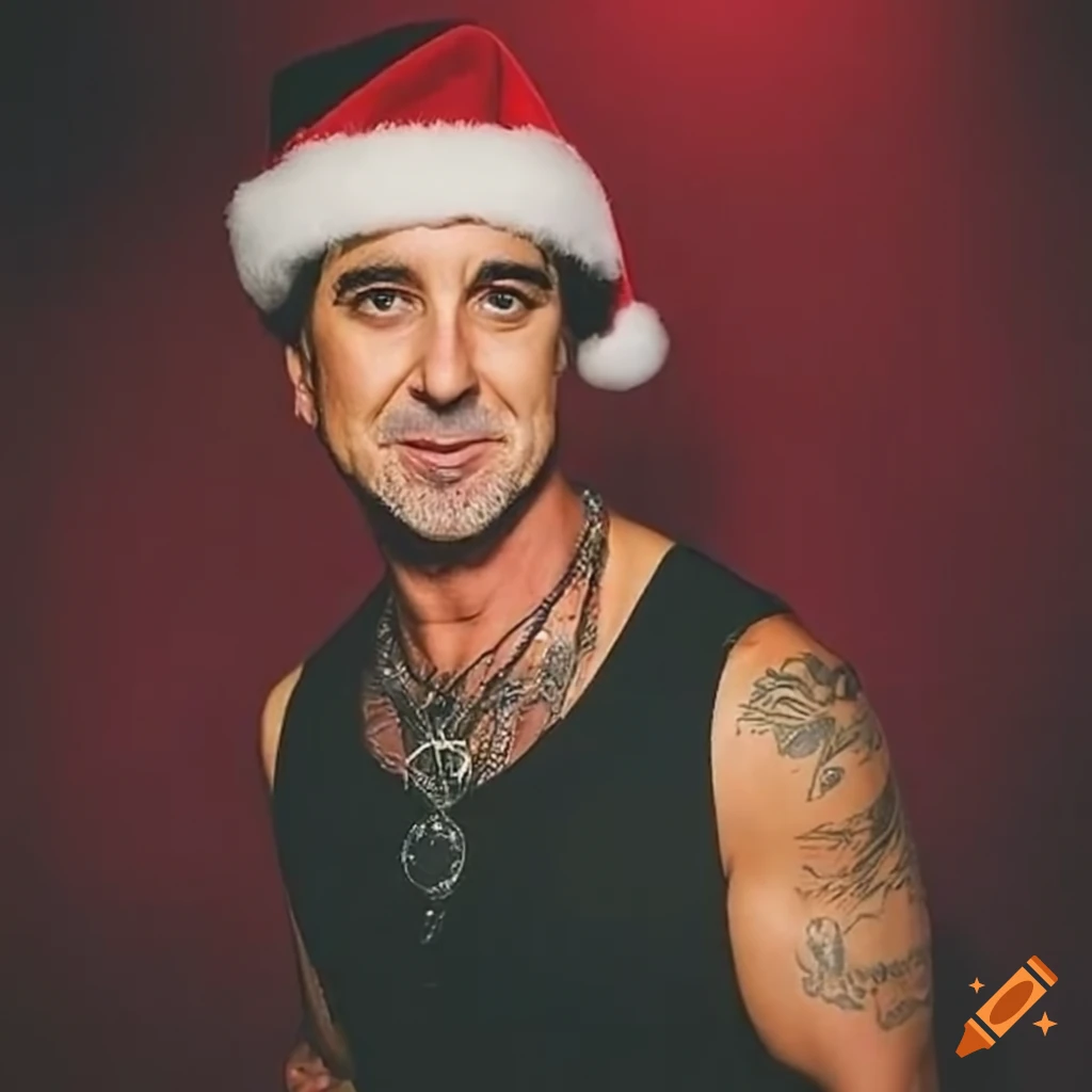 Scott stapp wearing a santa hat on Craiyon