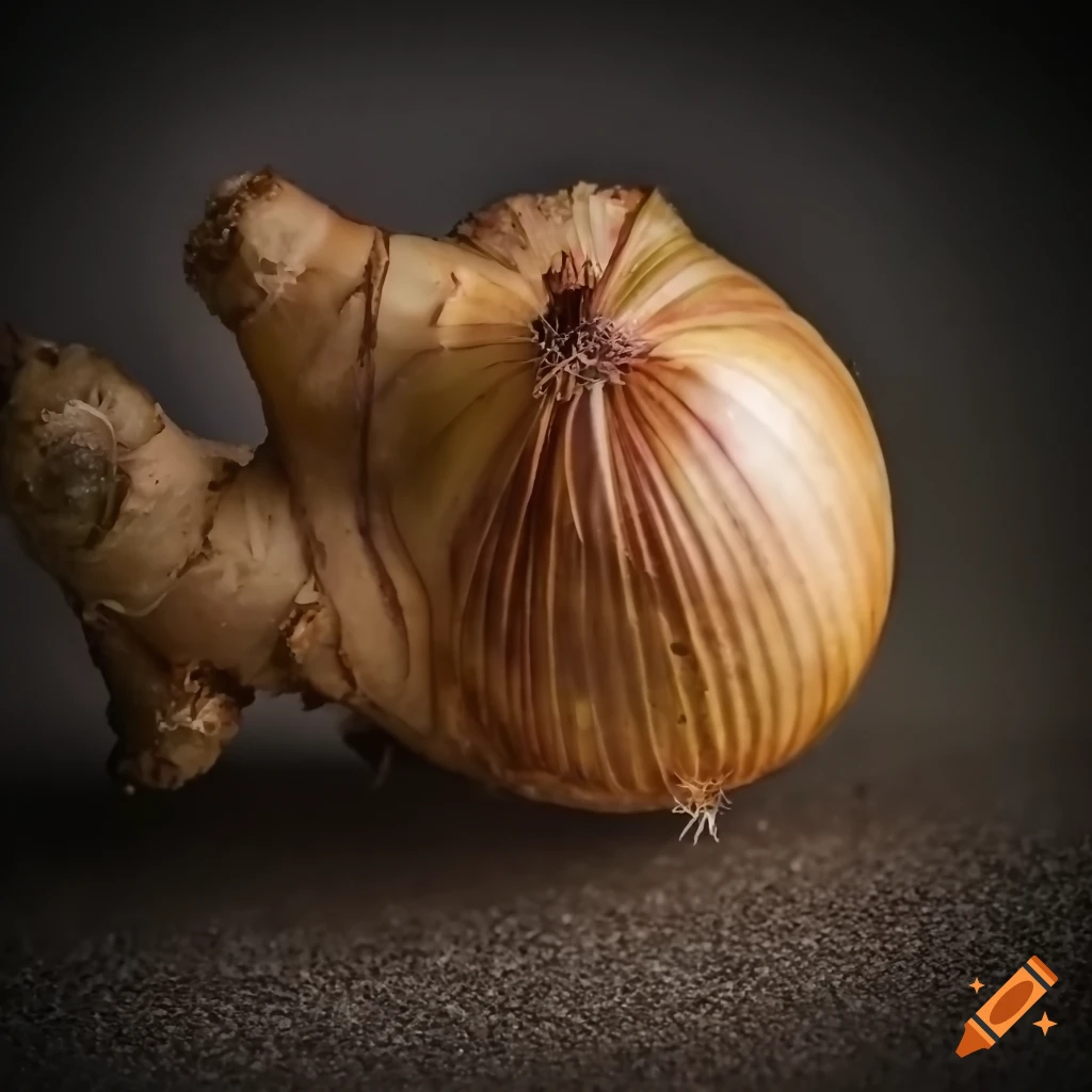Onion layers in the shape of ginger root on Craiyon