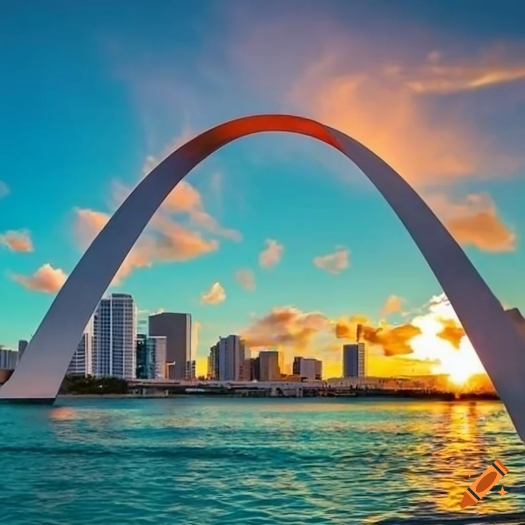 St. louis arch in miami beach on Craiyon