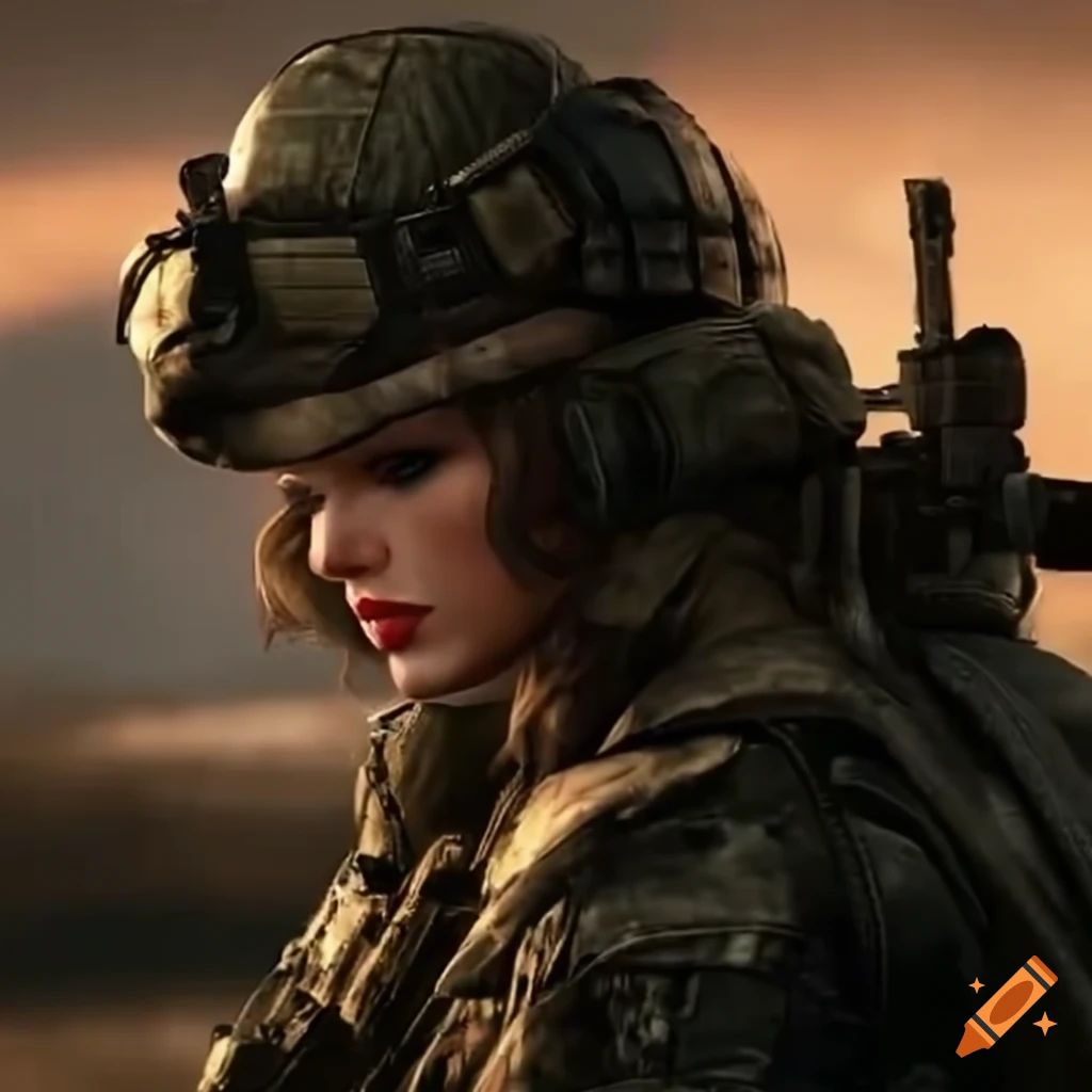 Taylor swift in call of duty modern warfare on Craiyon