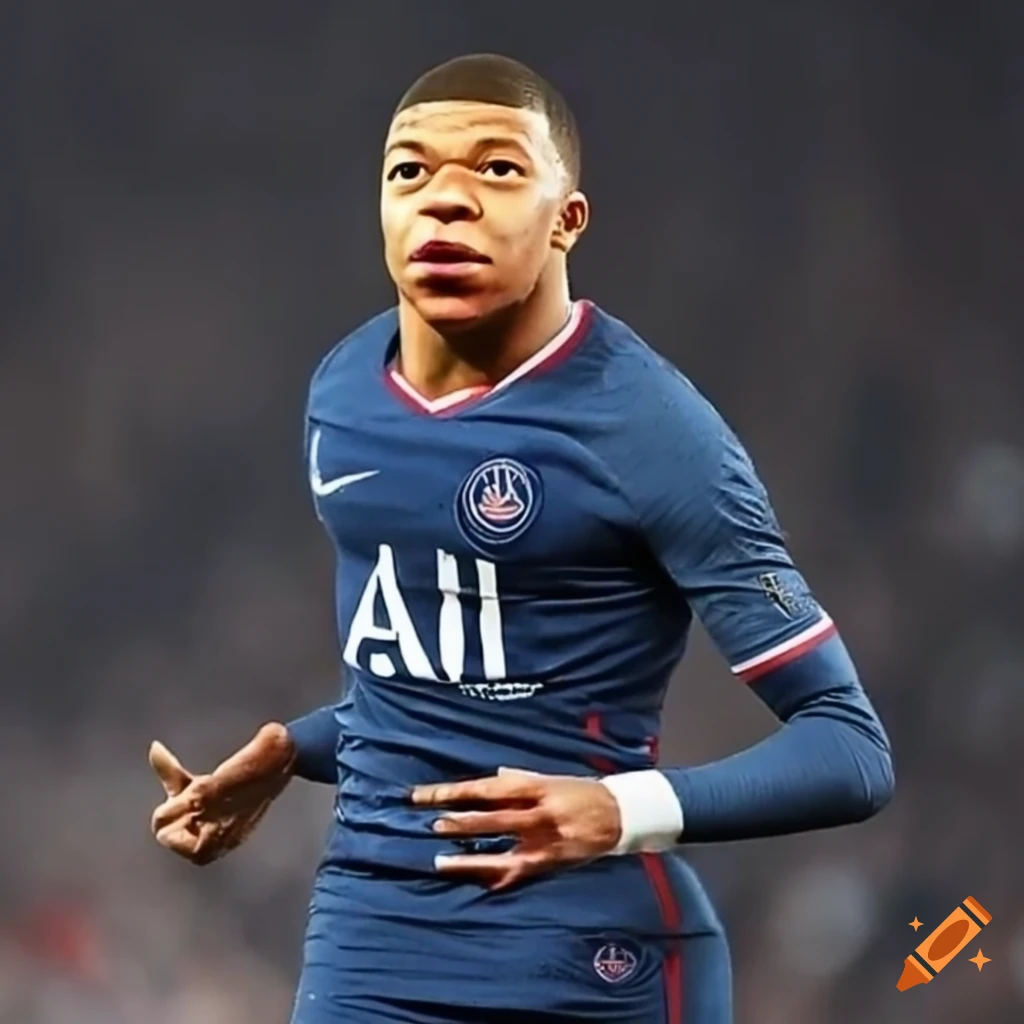 Kylian mbappé enjoying a celebration on Craiyon