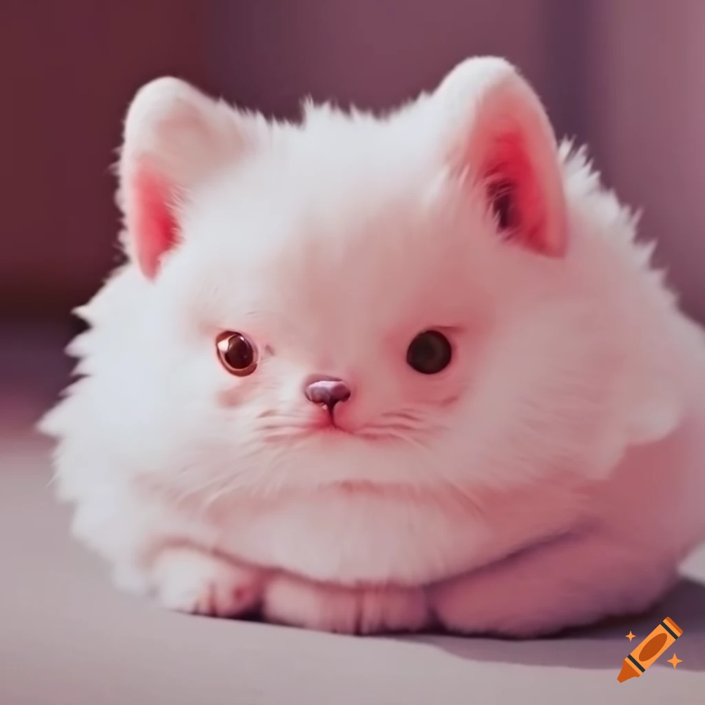 Adorable chubby furry feasting on food on Craiyon