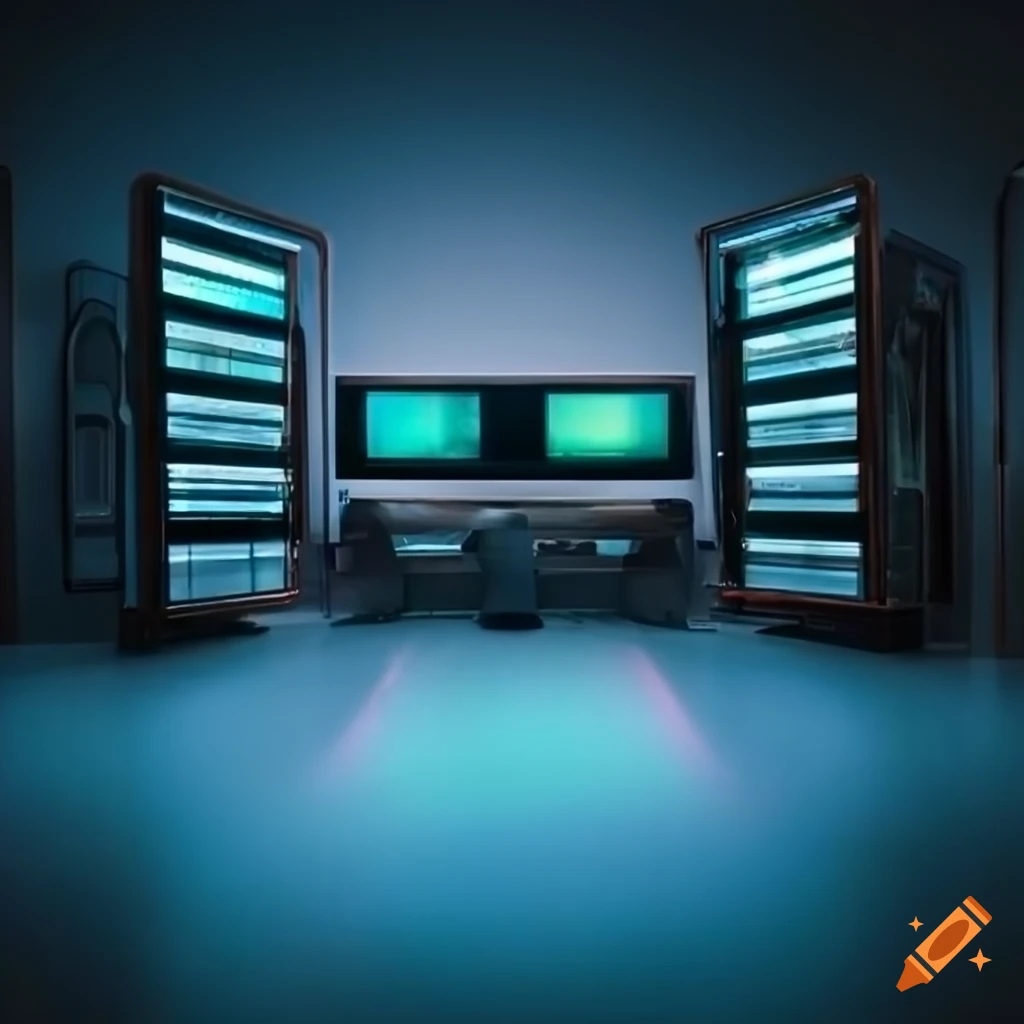 Homelab room with multiple computers and screens on Craiyon