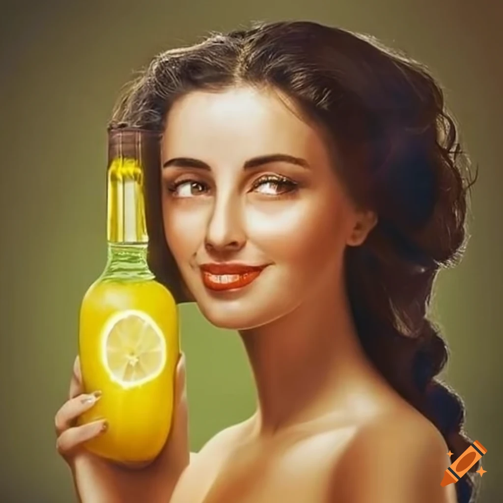 Nostalgic advert for yellow lemon liqueur featuring a smiling Italian ...