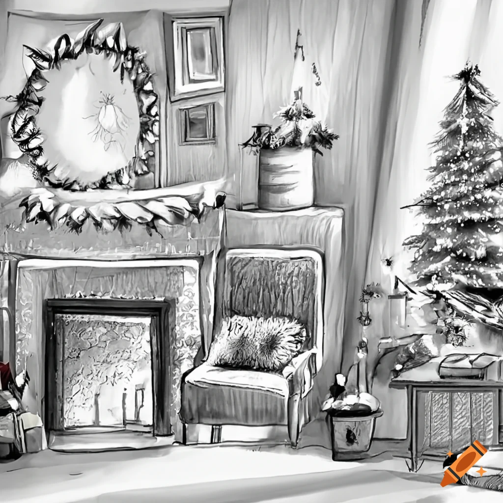 Cozy christmas room on Craiyon
