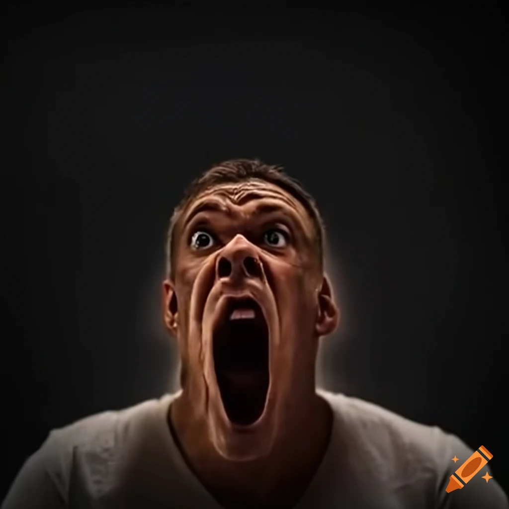 Shocked screaming man on Craiyon