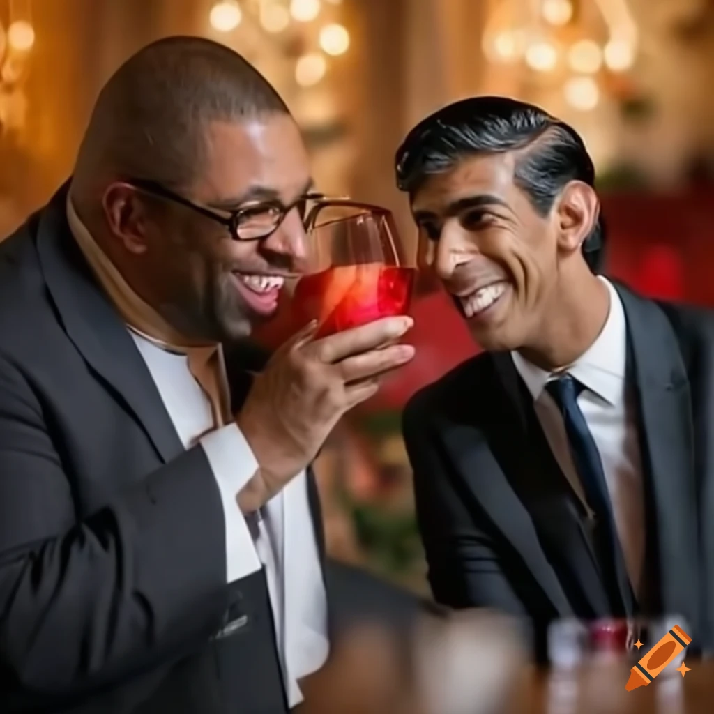 James Cleverly and Rishi Sunak laughing together during Christmas ...