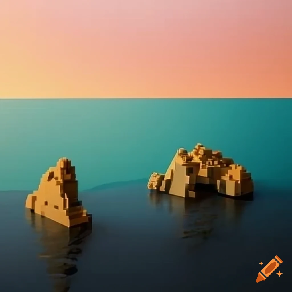 Lego coastal landscape on Craiyon