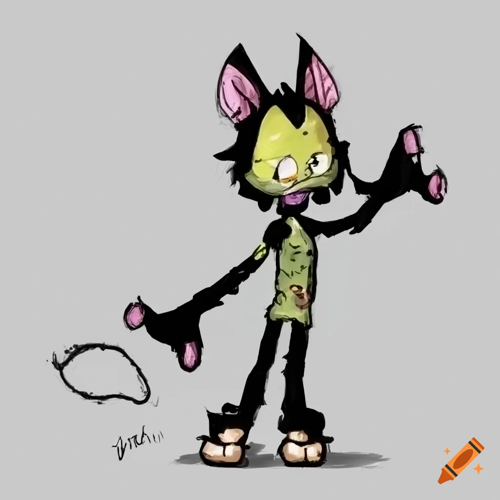 Character sketch full body splat on Craiyon