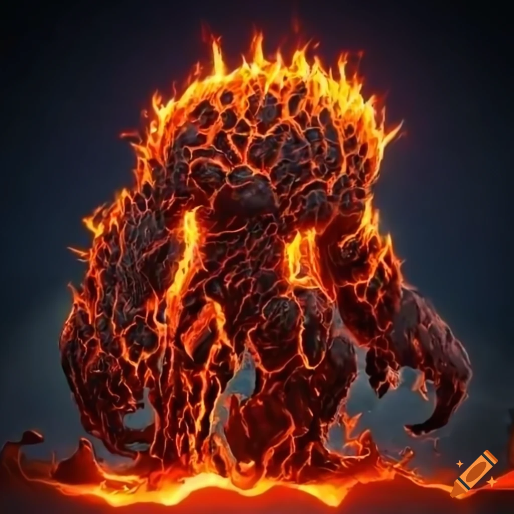 Lava elemental inspired by legend of andor on Craiyon