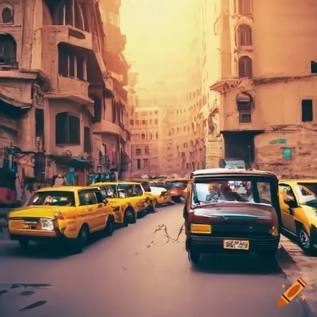 Taking a taxi in cairo on Craiyon