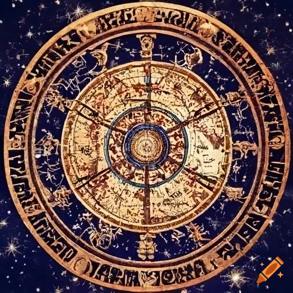 Medieval astrology constellation map on Craiyon