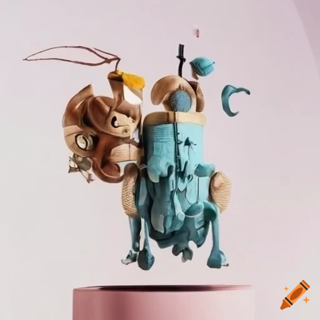 Strange and surreal mechanical toys as gifts in the living room on Craiyon