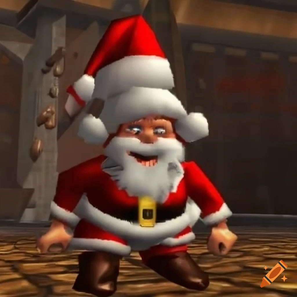 Uncanny valley santa on nintendo 64 on Craiyon