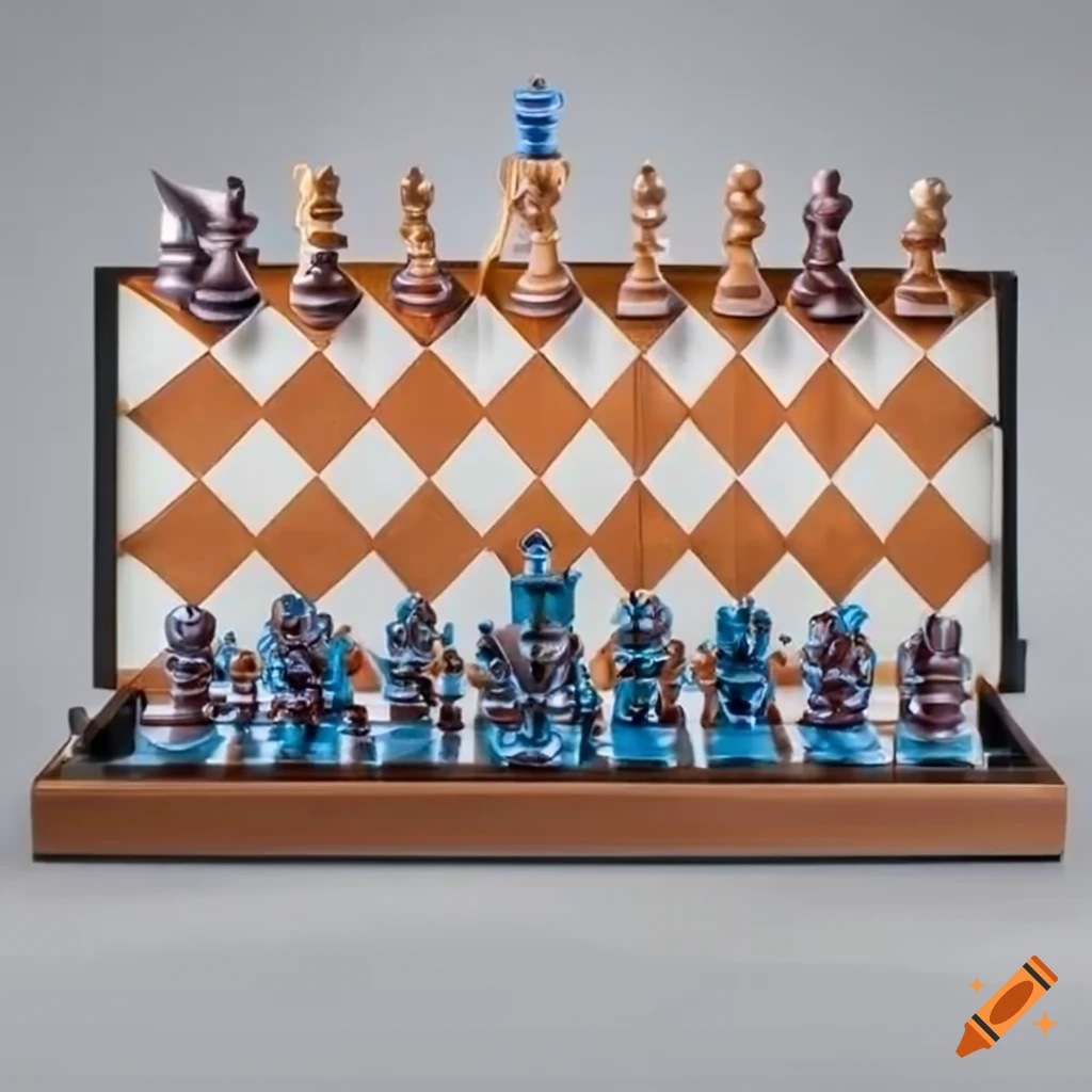 Colorful chess set on Craiyon