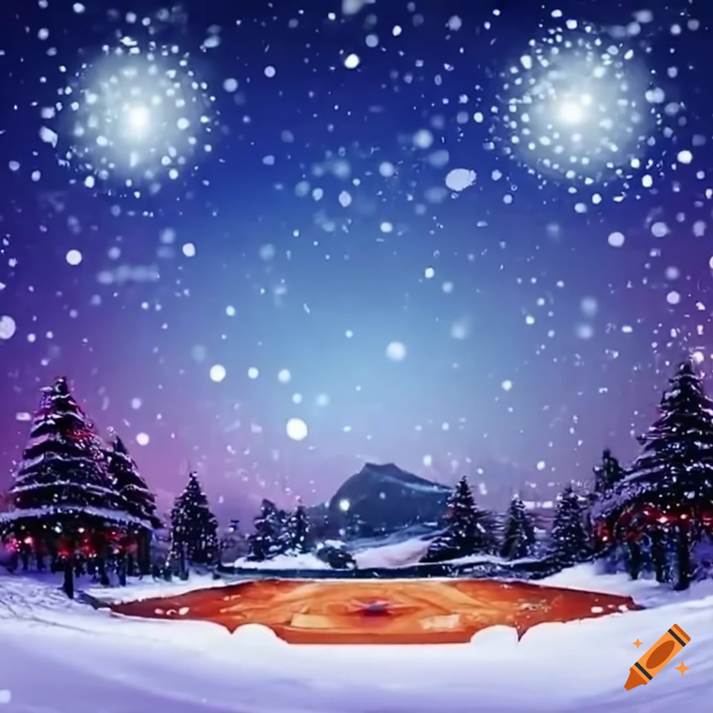 Winter wonderland softball field with holiday magic on Craiyon