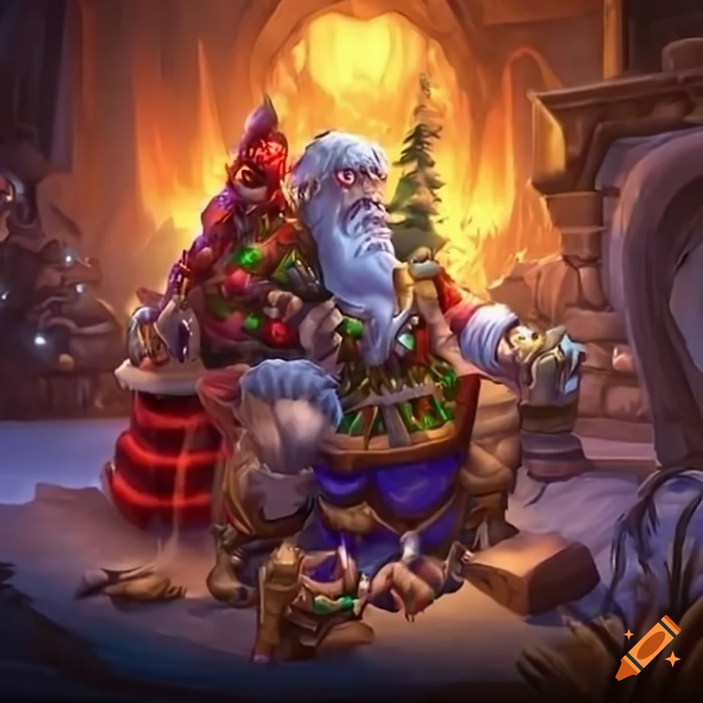 World of warcraft game during the christmas season on Craiyon
