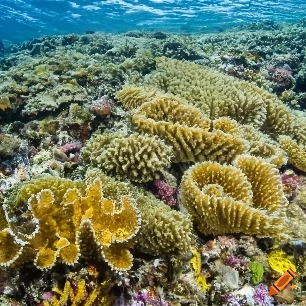 High quality professional photograph of colorful seabed with corals and ...