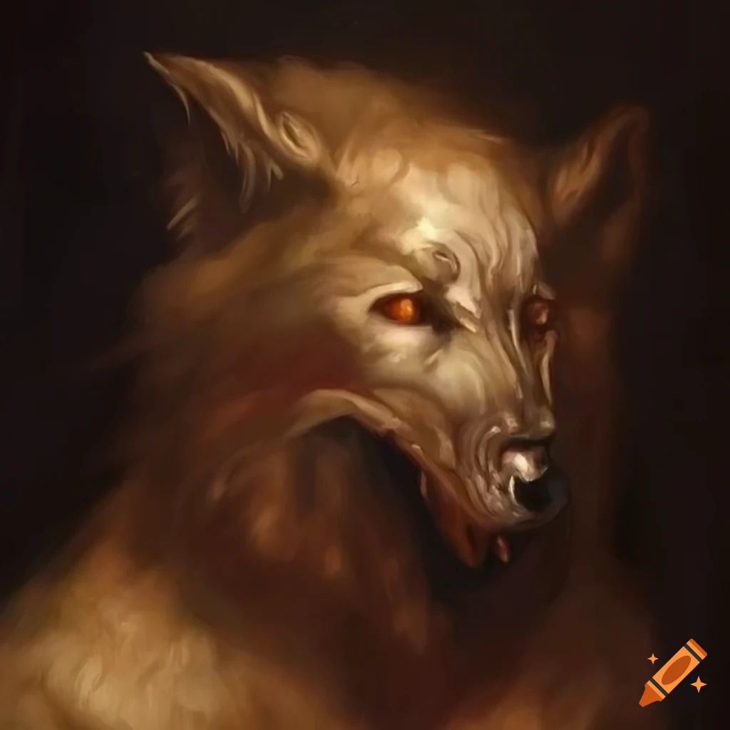 Renaissance-style oil painting of a werewolf on Craiyon