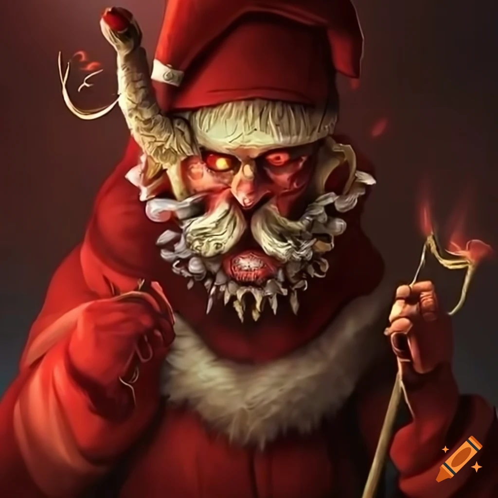 Demon santa illustration on Craiyon