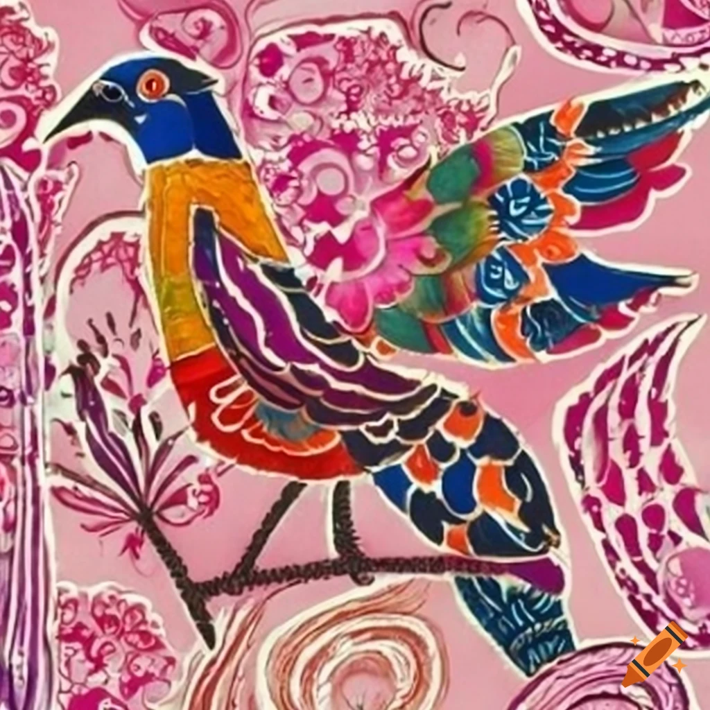 Bird batik design on Craiyon