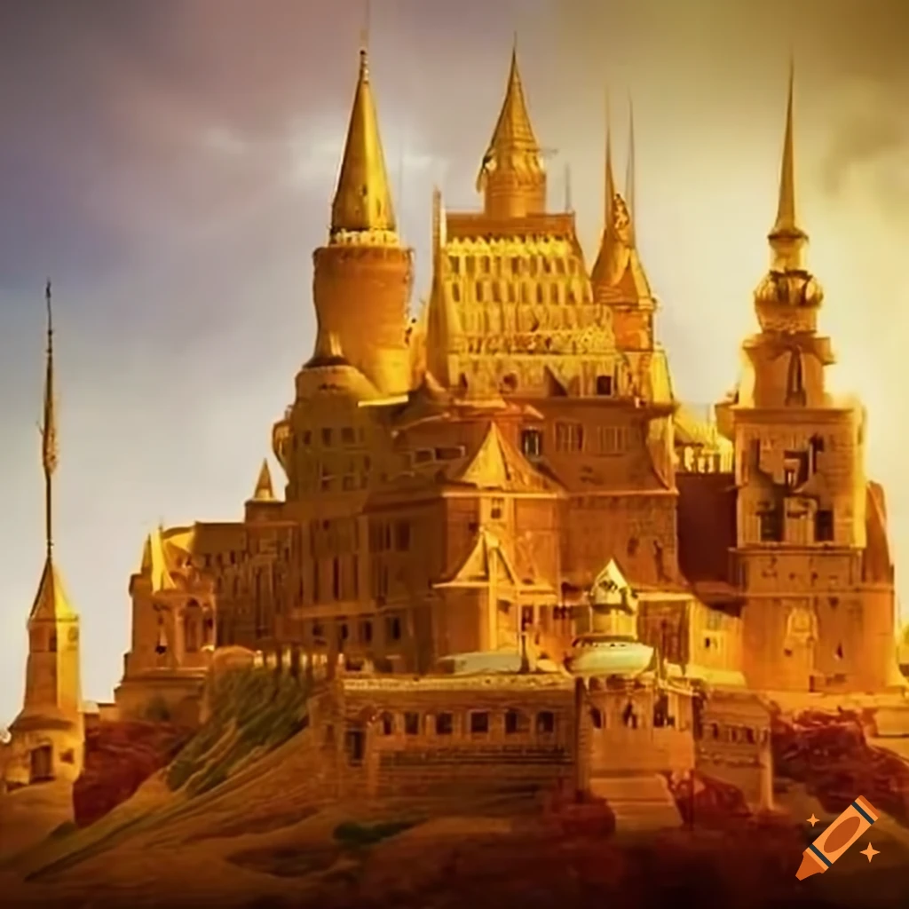 Golden castle on Craiyon