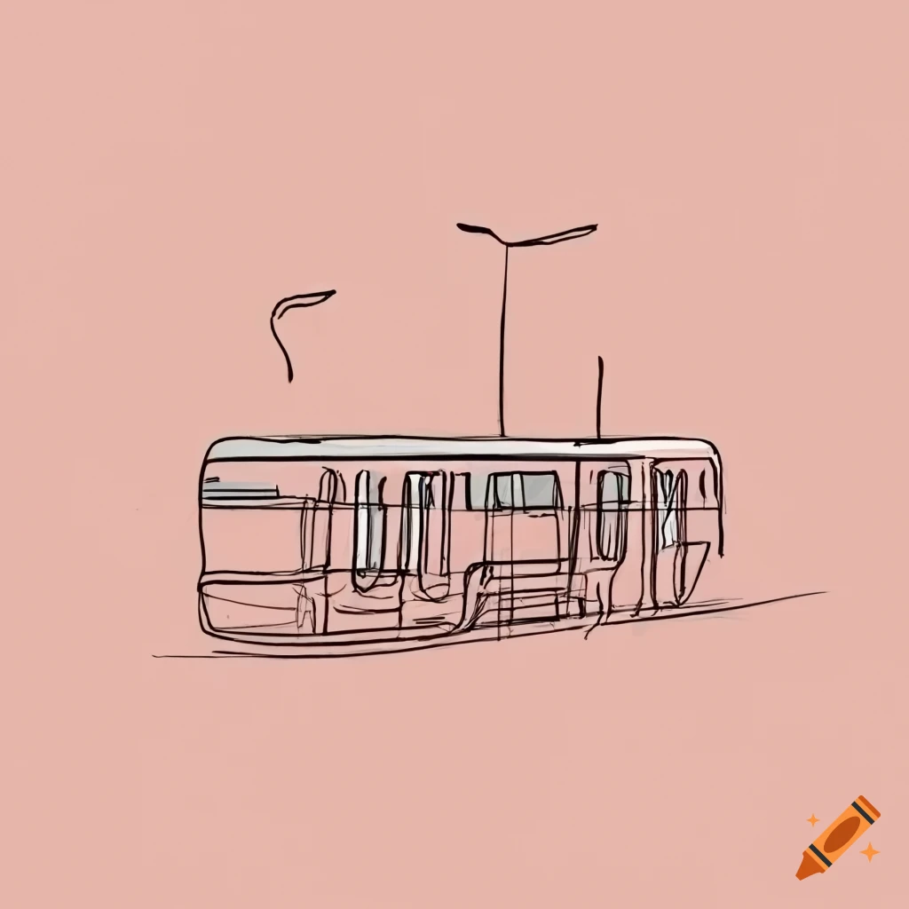 Minimalist line drawing of a transit hub on Craiyon