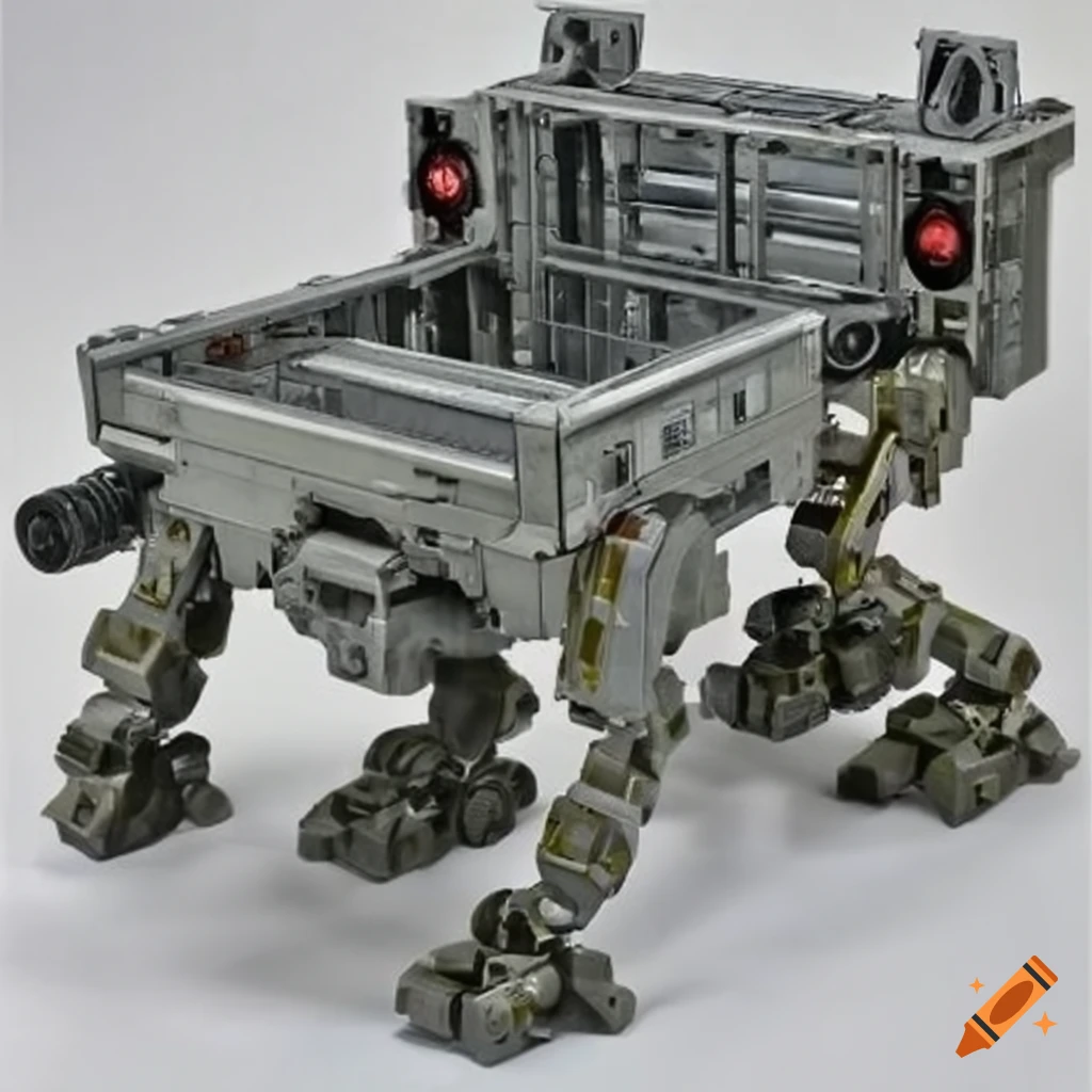 Mech walker with a square body and window on Craiyon