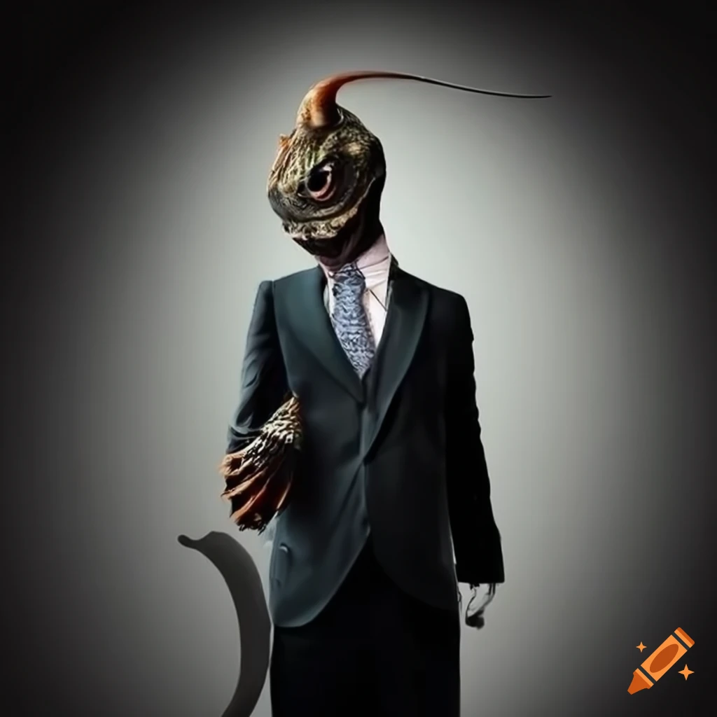 Lizard in a business suit on Craiyon