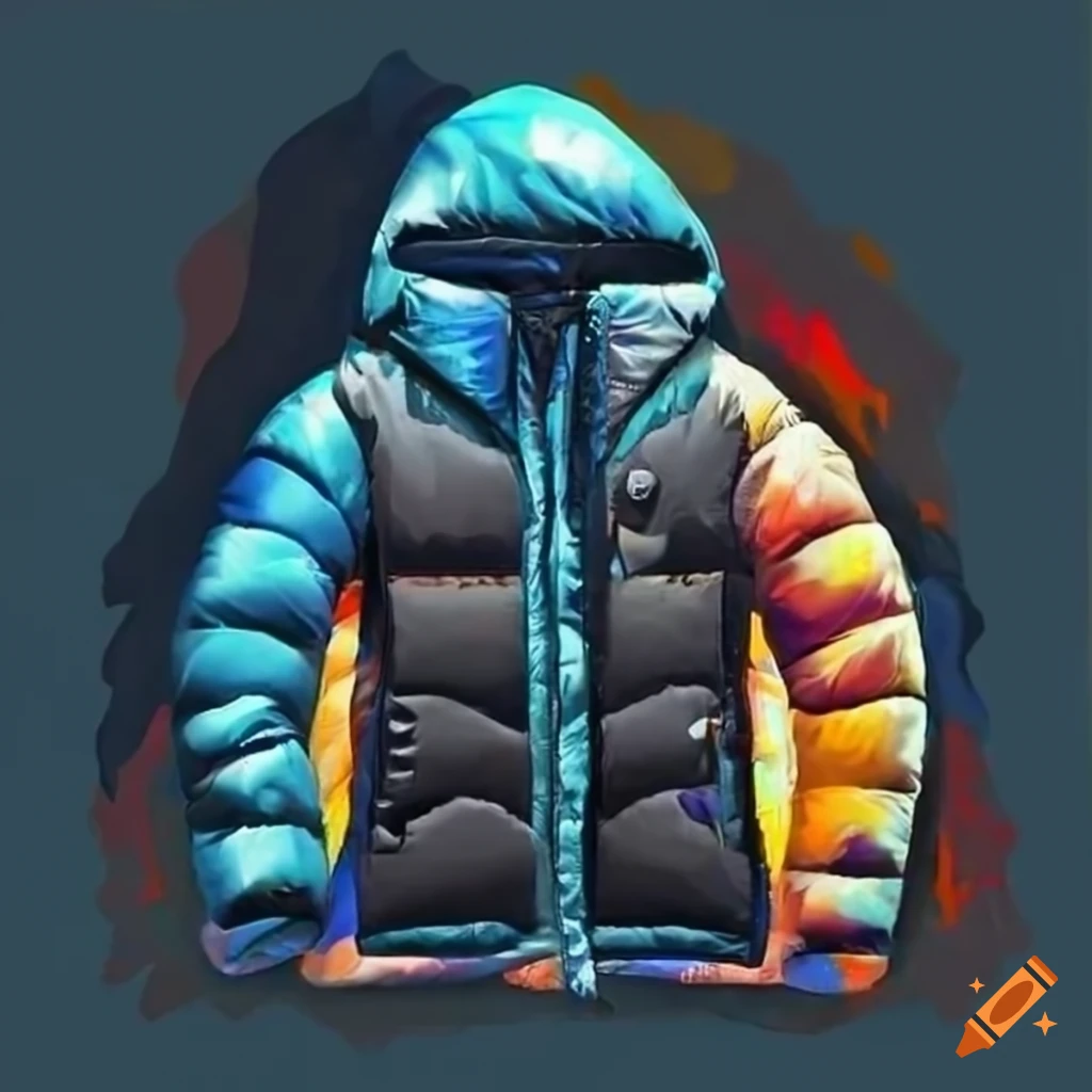 Stylish black puffer jacket with advanced climate control features and ...