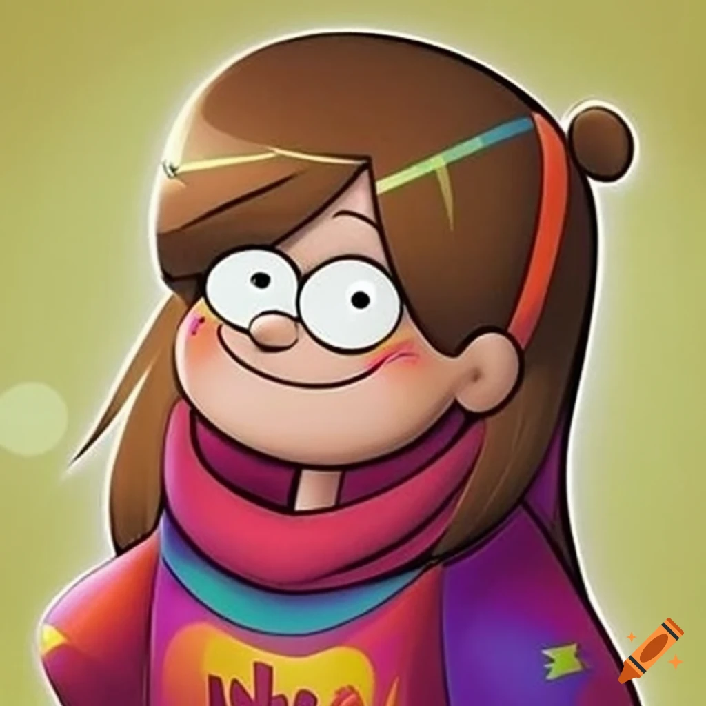 Blonde-bangs-hair mabel pines on Craiyon