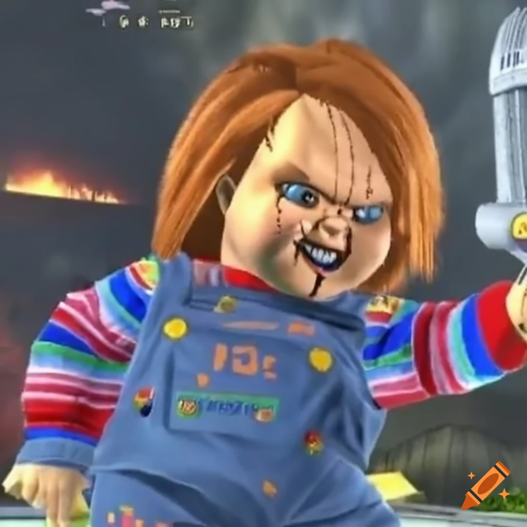 Chucky in Super Smash Bros Ultimate screenshot on Craiyon