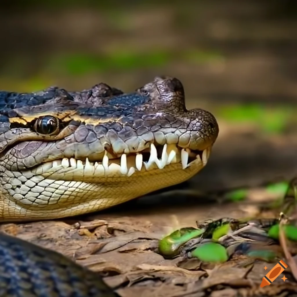 Snake-crocodile hybrid creature on Craiyon