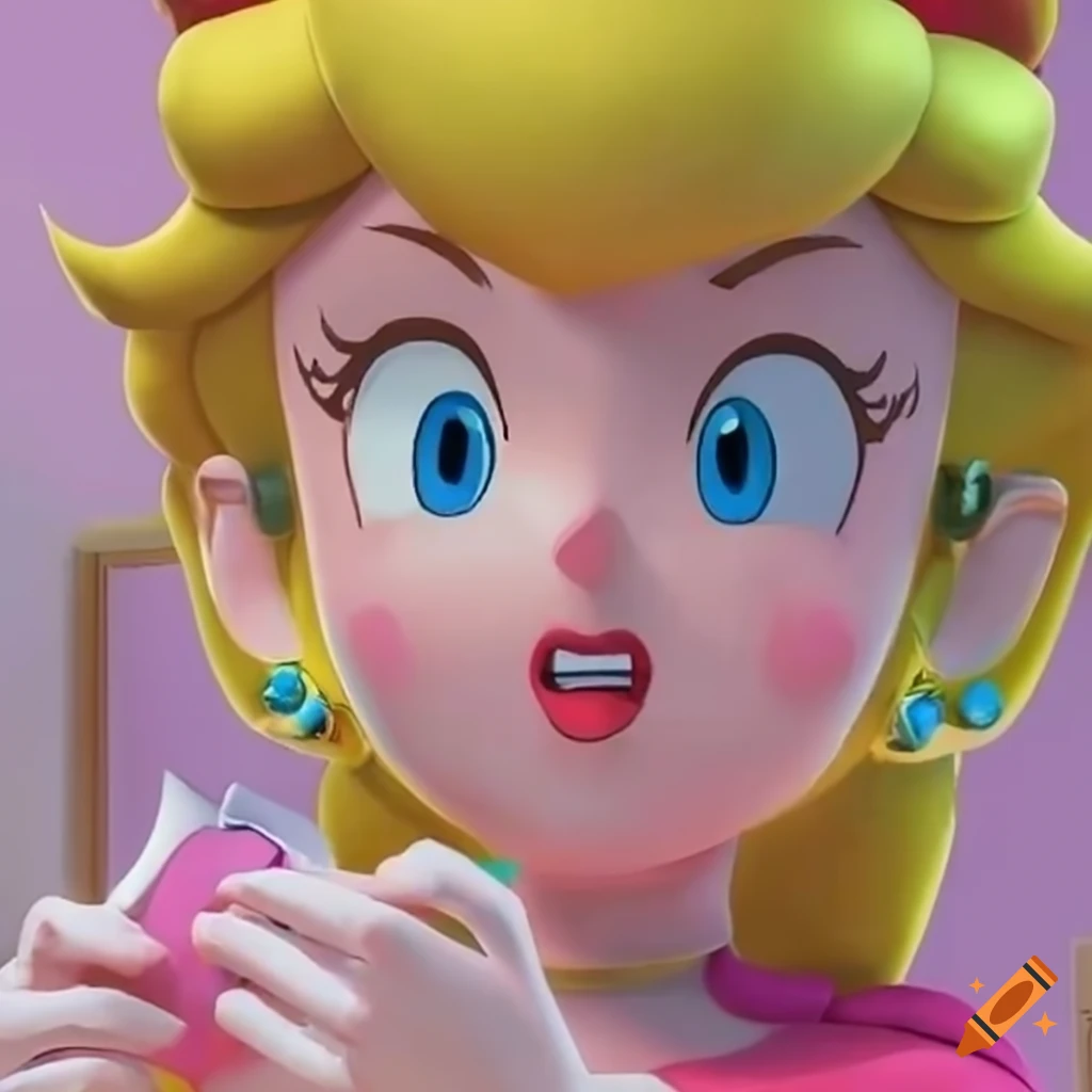 Link examining princess peach's shoe collection in an elegant room on ...