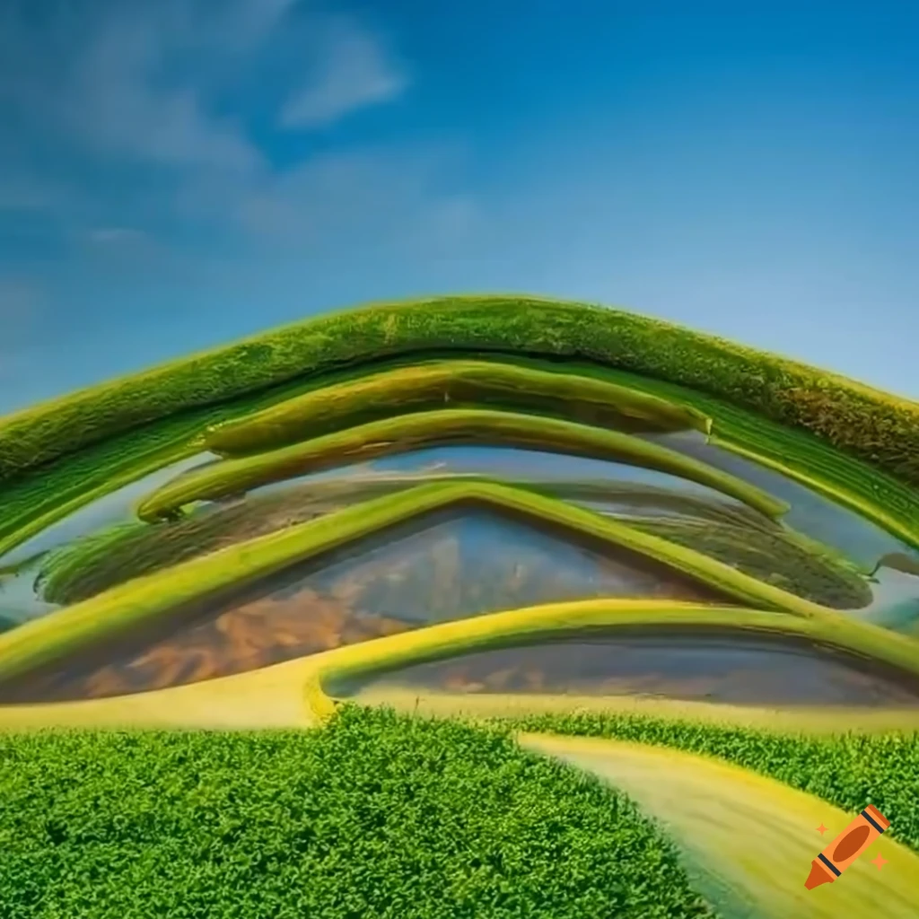 Chiliagon-shaped garden in high definition on Craiyon