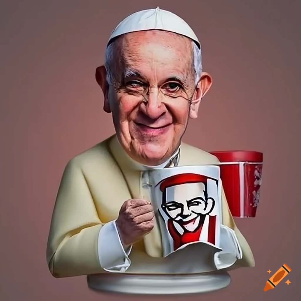 Pope francis on a kfc bucket on Craiyon