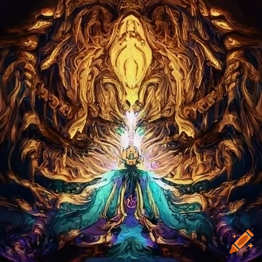 Artistic depiction of the Ophanim and their relationship to God's ...