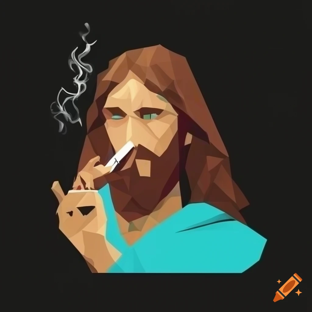 Simplified polygon art of Jesus in pop art style on Craiyon