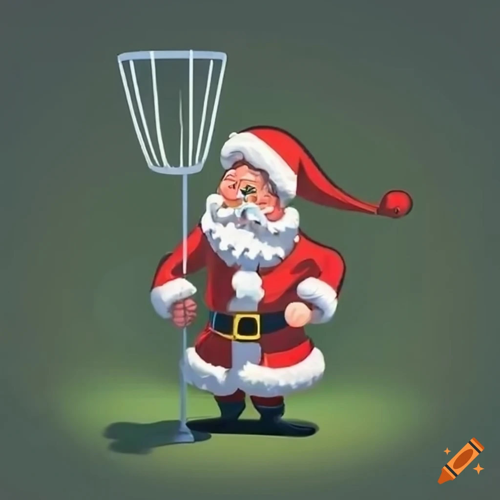 Santa playing disc golf on Craiyon